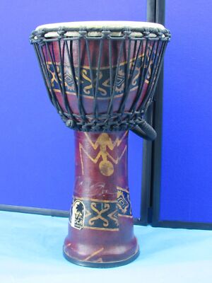 TOCA Hand Percussion Red Black Aztec Drum Djembe 10" Head 19" Tall | eBay