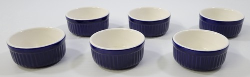 MM) Set of 6 Roshco Bakeware Cobalt Blue 4oz Cups Microwave, Oven ...