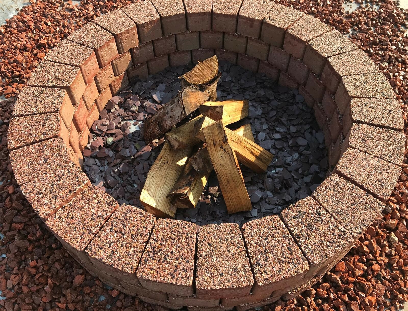 78cm fire pit brick kit concrete stones garden fire place burner wood ...