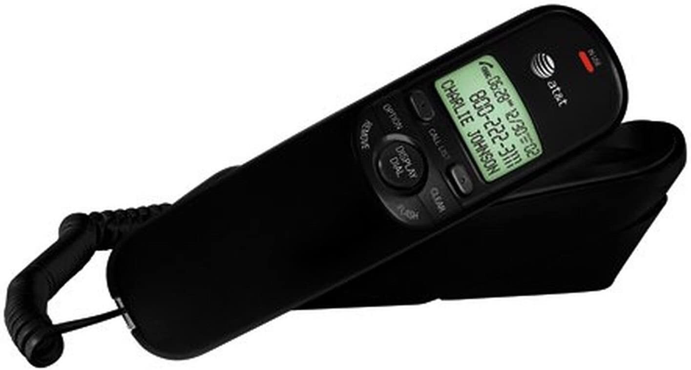 AT&T 210 TRIMLINE Corded Telephone with 13 Number Memory Caller ID ...