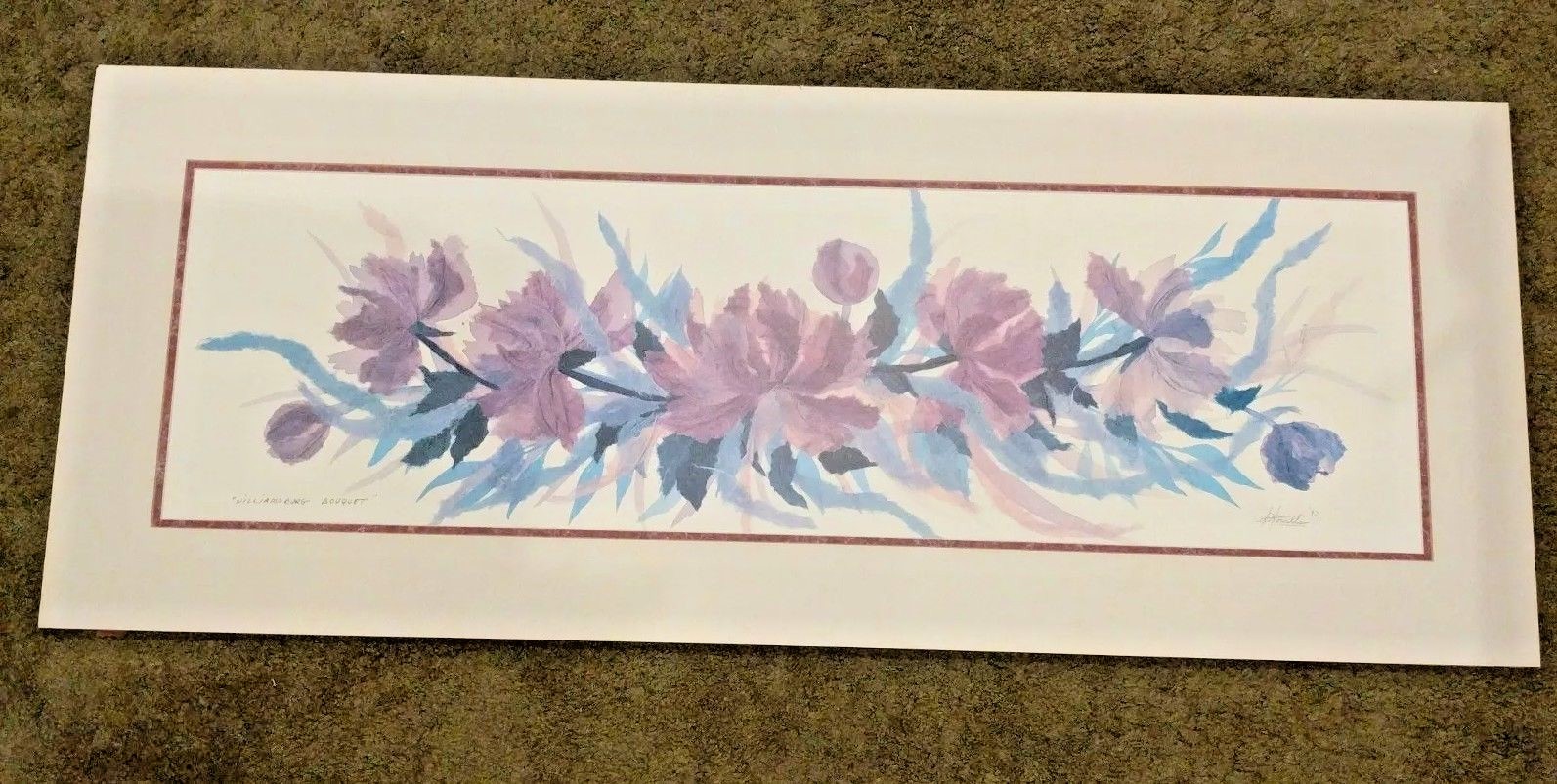 Henry Howells Williamsburg Bouquet Lithograph Print Hand Signed Purple ...
