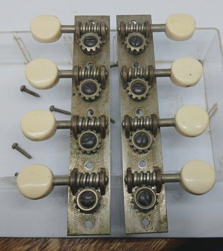 Vintage Waverly Mandolin Tuners 4x4 Mando Plate Tuning Pegs Natural ...
