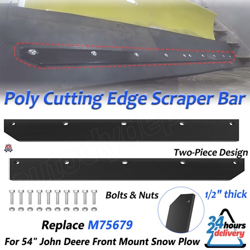1/2" Heavy Duty Front Poly Cutting Edge Scraper Bar For 54" John Deere ...