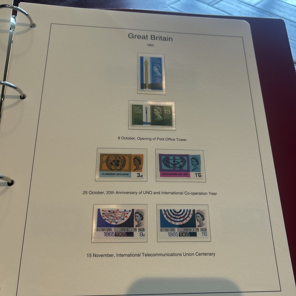 GREAT BRITISH COLLECTION WESTMINSTER STAMP ALBUM 1965 -1970 14 PAGES ...