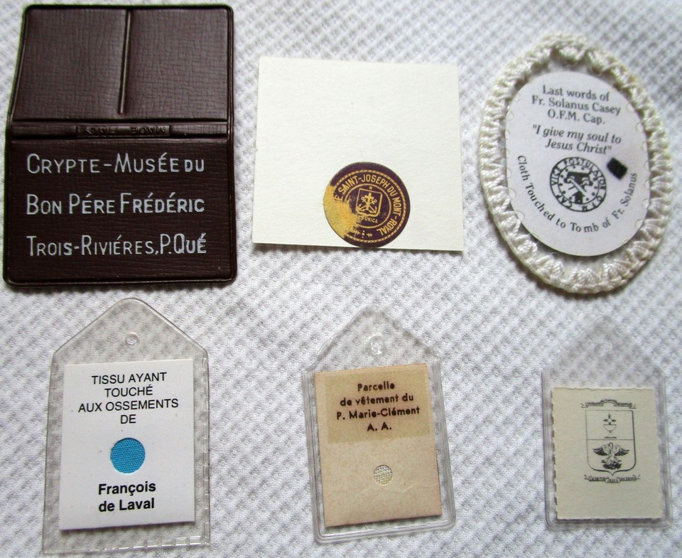 LOT 6 CATHOLIC RELICS ST BROTHER ANDRE SOLANUS CASEY MGR LAVAL PREVOST ...