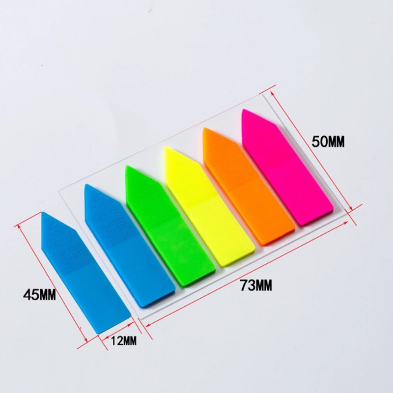 100 Sheets Arrow Shape Fluorescent paper Self Adhesive Memo Pad Sticky ...