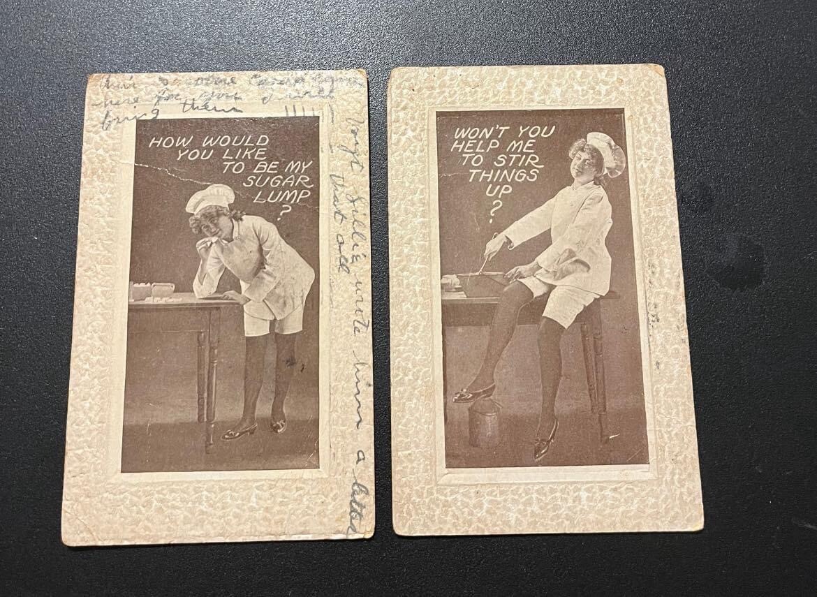 Lot of 2 Vintage postcards featuring woman baker, postmarked 1910 and 1911. | eBay
