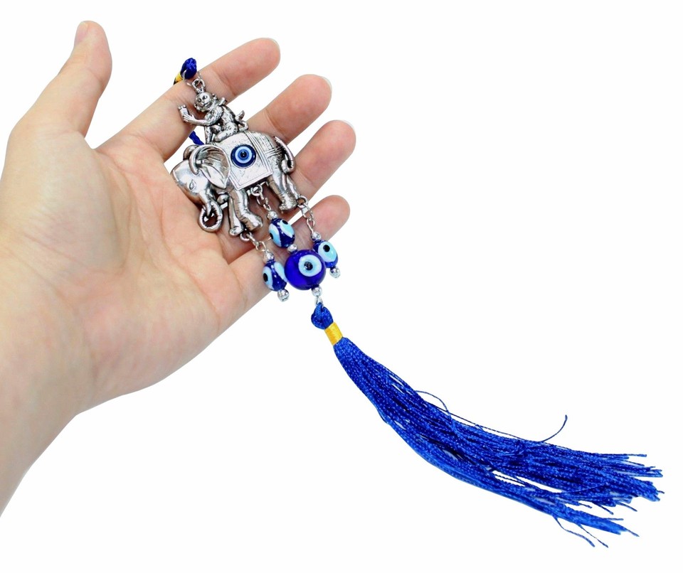 Blue Evil Eye Elephant Monkey Wall& Car Hanging Amulet Protection ...