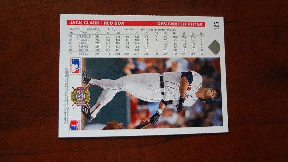 1992 UPPER DECK # 521 JACK CLARK BASEBALL CARD | eBay