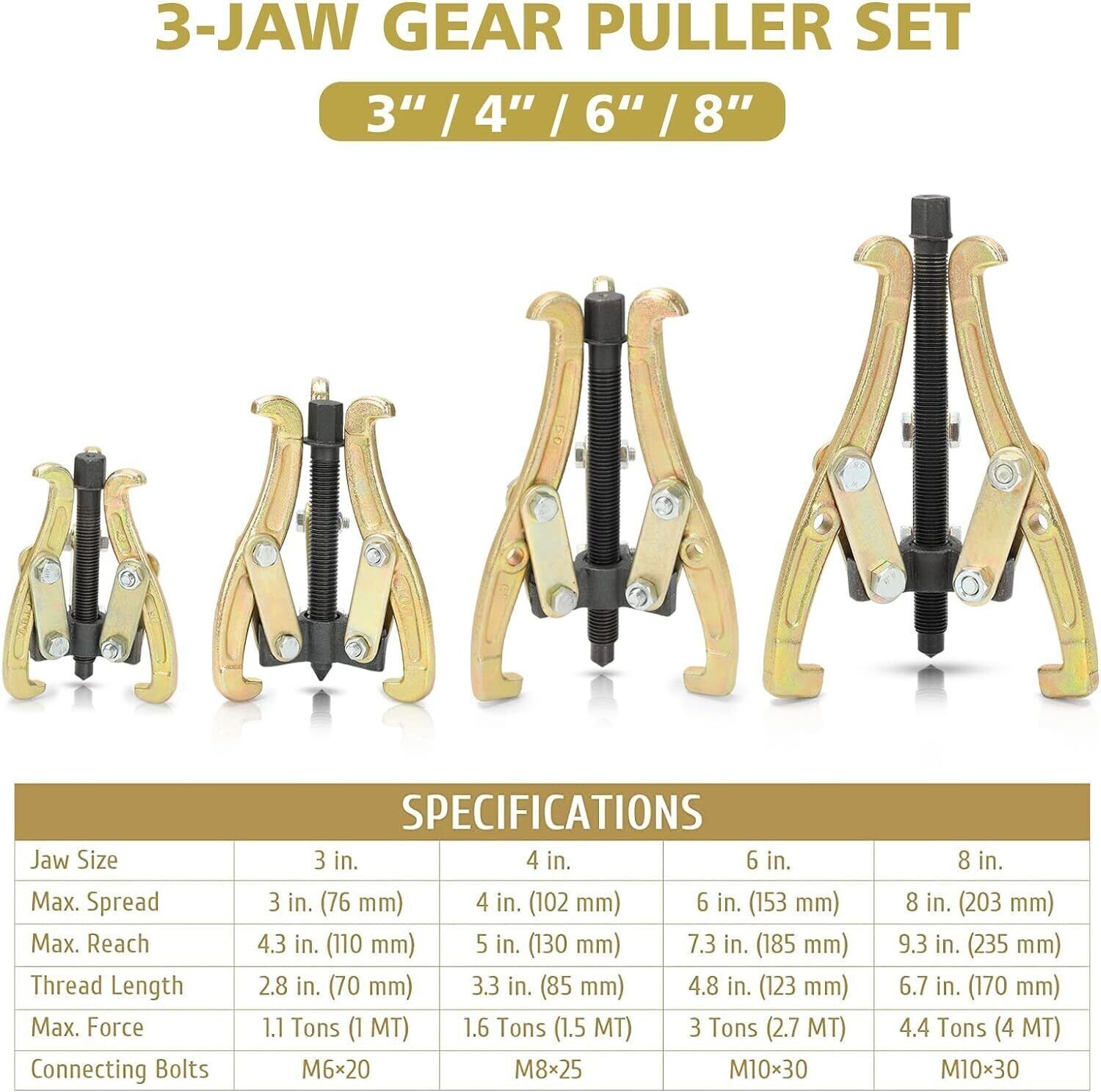 Gear Puller 12" 300mm 3 Jaw Leg Gear Bearing Puller Remover Gear ...