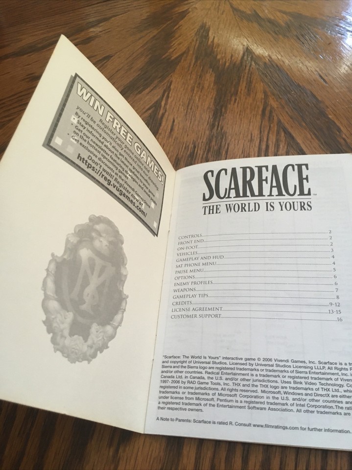Scarface The World Is Yours - PC - Video Game- Manual Only- NO Game | eBay