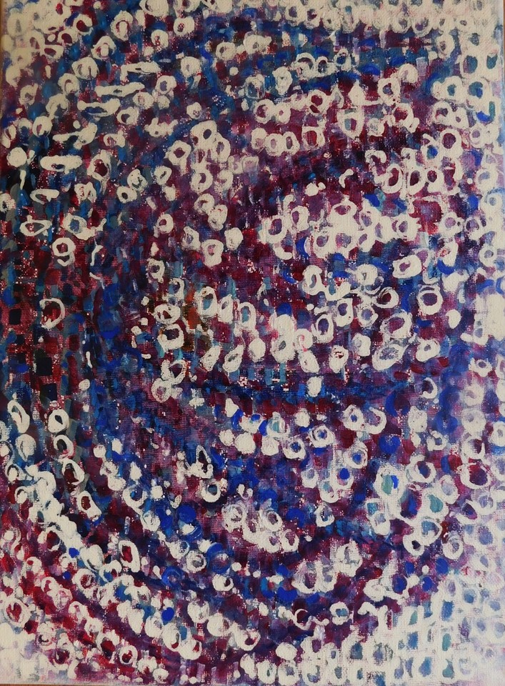Original abstract oil painting signed by Nalan Laluk: "Wheel of Fortune ...