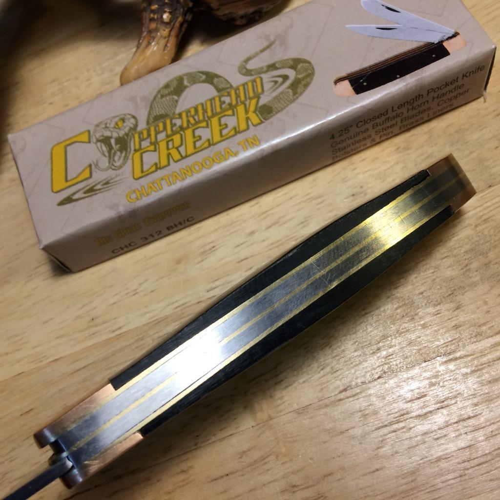 Frost Copperhead Creek Buffalo Horn Trapper 4 1/8" Pocket Knife ...