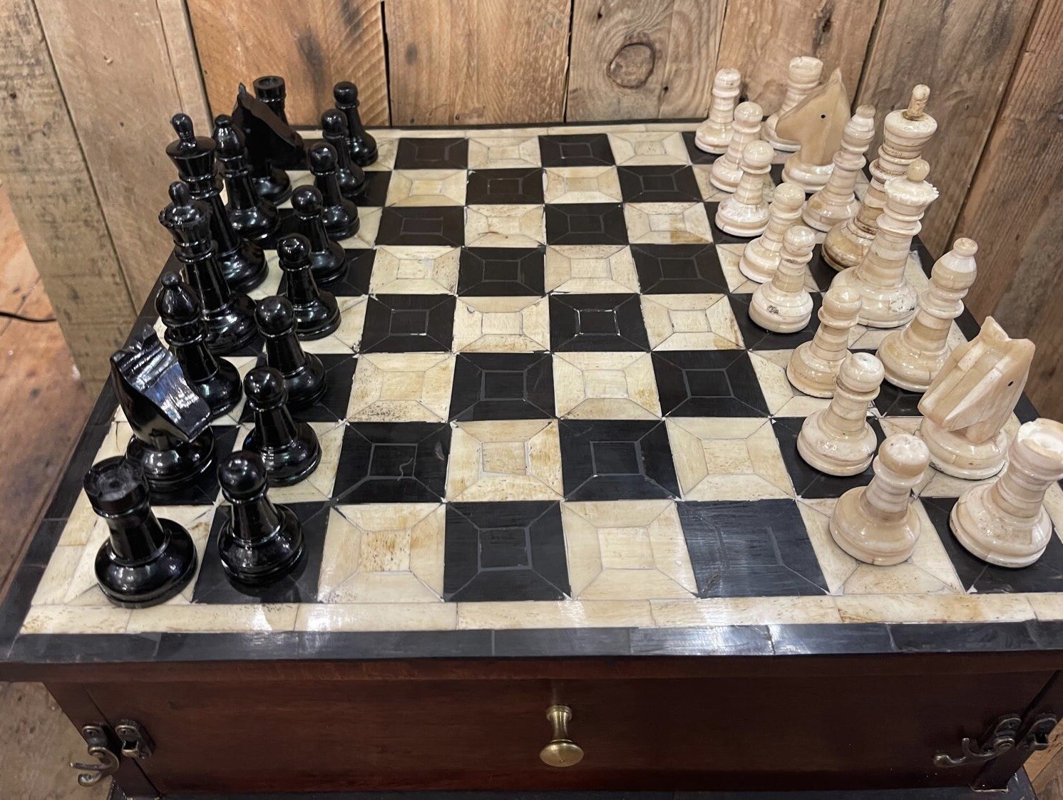 Meticulously Hand Carved Bone & Horn Chess Set | eBay