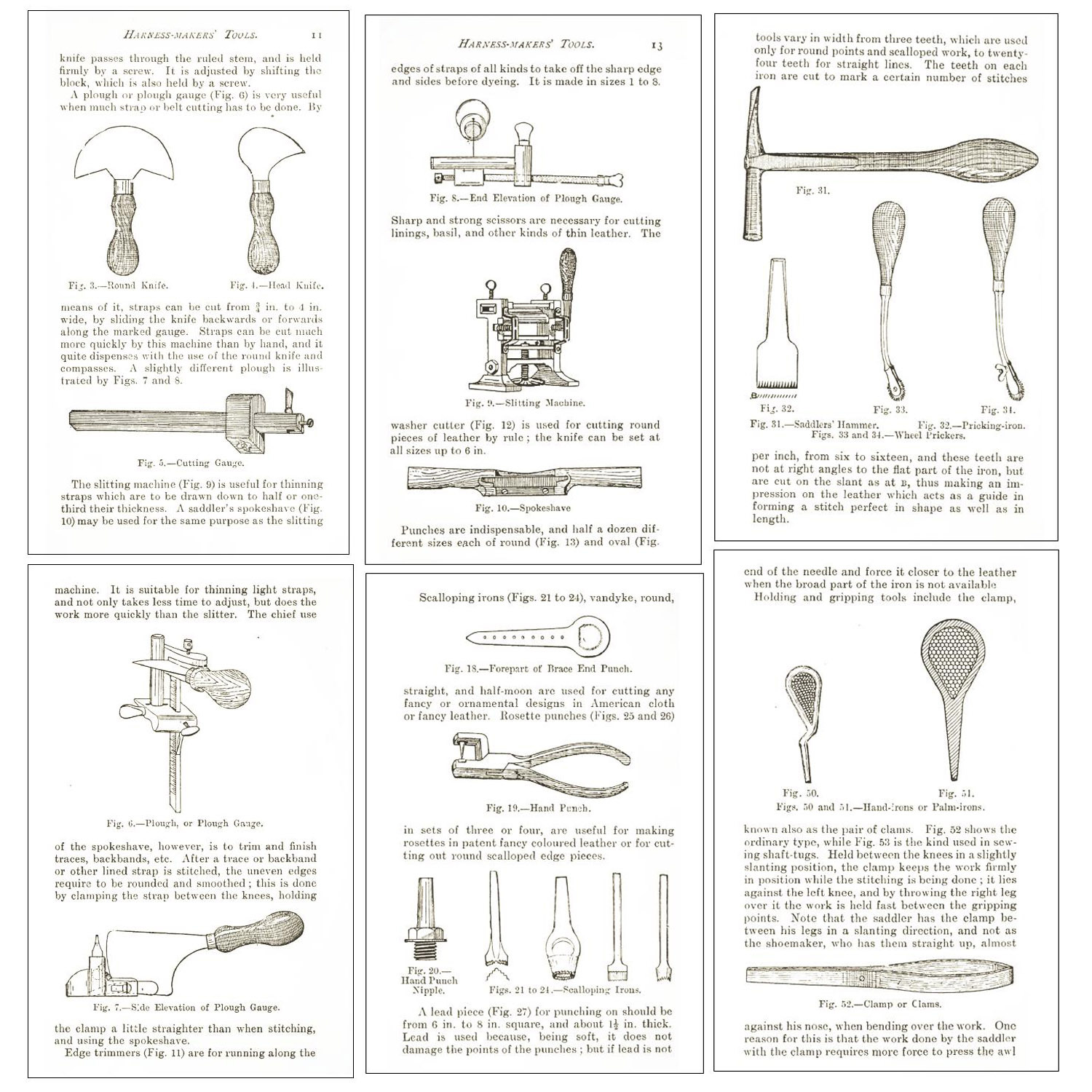 Old Harness Making manual onCD Leather Working tools horse harness tack ...