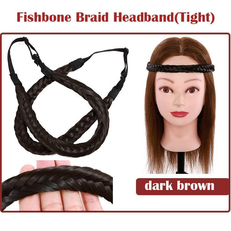US Synthetic Hair Band Plaited Plait Elastic Bohemia Braided Headband ...