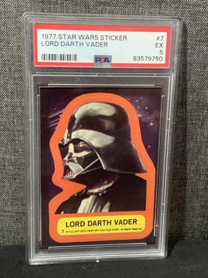 1977 Topps Star Wars Series 1 Lord Darth Vader Sticker #7 PSA 5 | eBay