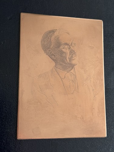 Antique / Vintage Double Sided Engraving / Etching Copper Printing ...