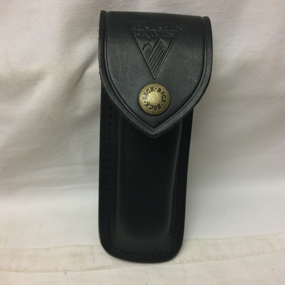 Vintage Buck Folding Knife Belt Sheath Black Leather | eBay