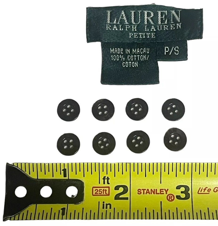 8 Replacement Buttons LRL Lauren Ralph Lauren Logo Gray Metal Womens ...