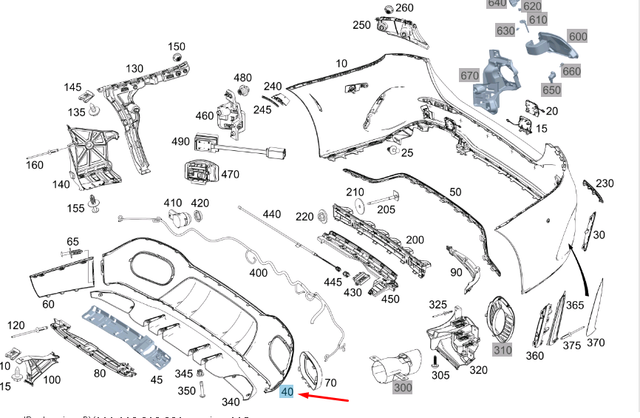 MERCEDES-BENZ A W177 Rear Bumper Lower Cover A1778807105 GENUINE for ...