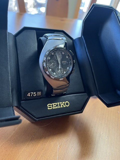 Seiko Chronos Men's Black Watch - SNA061 for sale online | eBay