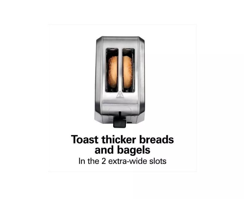 2 Slice Toaster - Stainless Steel: Bagel & Bread Toaster, High-Lift ...