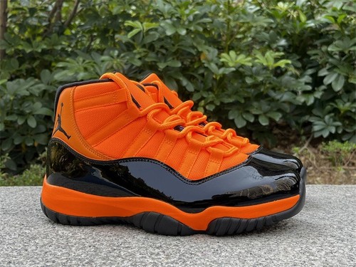 Nike Air Jordan 11 Orange And Black Men's High Top Basketball Shoes New ...
