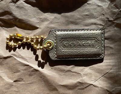 Coach Gray Leather Tag Replacement Handbag Purse Hang Tag Charm USA ...
