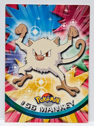 Mankey #56 TOPPS Pokemon Card 1999 Nintendo Blue Label MP INDENTED | eBay