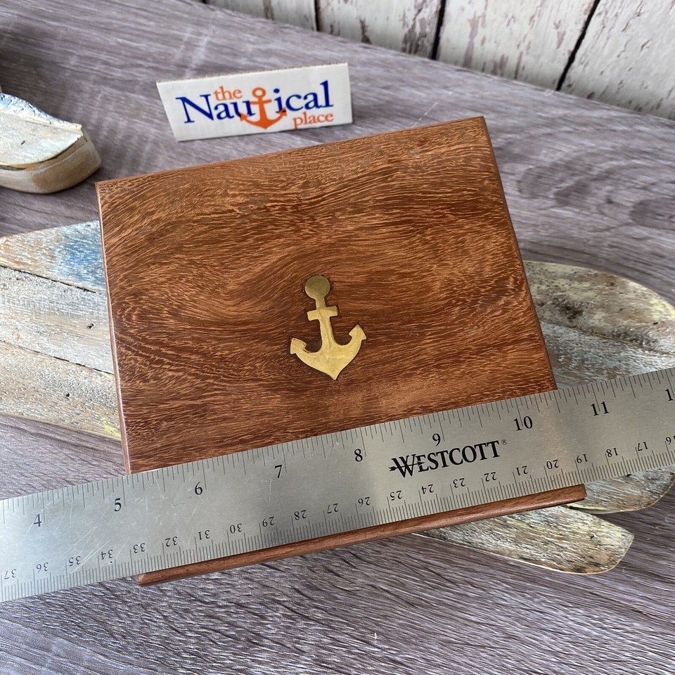 Large 3.75" Brass Sundial Desk Compass w/ Wooden Box - Old Vintage ...