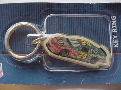 JEFF GORDON #24 NASCAR BRASS CAR SHAPED KEYCHAIN NICE! | eBay