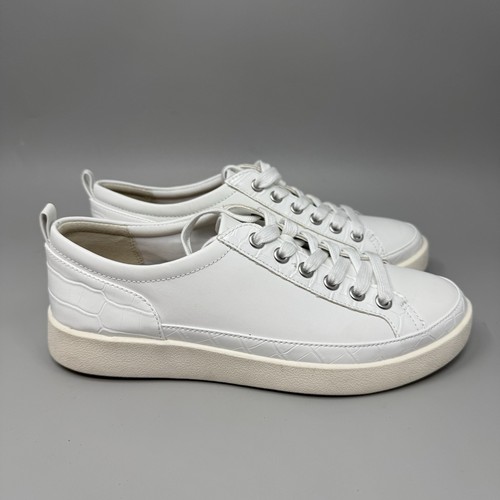 Vionic Winny Shoes Womens 7.5 White Leather Lace Up Low Top Casual ...