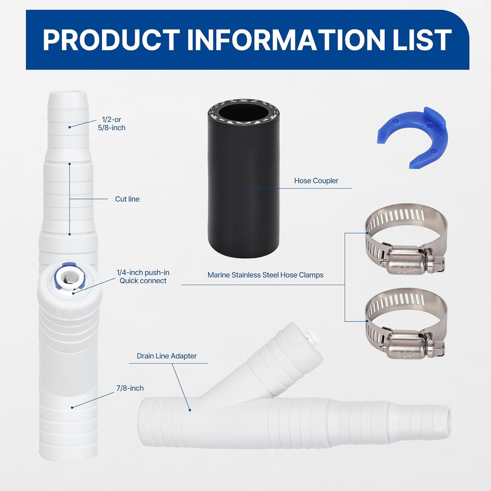 Dishwasher Drain Hose Adapter, RO Drain Line Adapter，Garbage Disposal ...