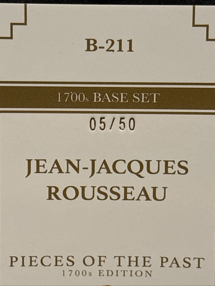 2024 Red #B-211 Jean Jacques Rousseau # /50 Pieces Of The Past 1700's ...