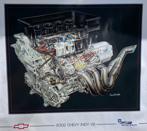 2002 Chevy Indy V8 Engine Cut Out IRL IndyCar Collector Poster ...