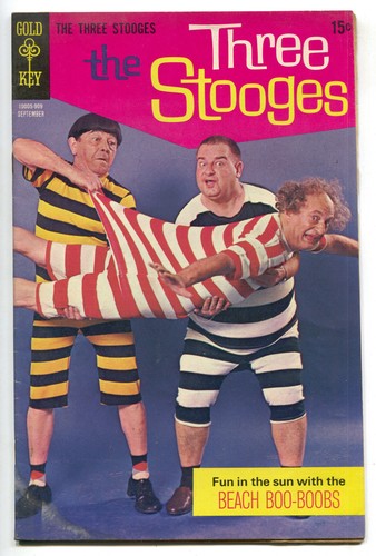 Three Stooges 44 Gold Key 1969 VG Beach Boo Boobs Swimsuit Photo Cover ...