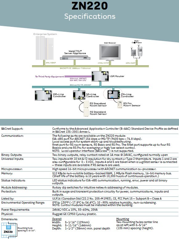 Automated Logic ZN220 Fully Programmable Zone Controller | eBay