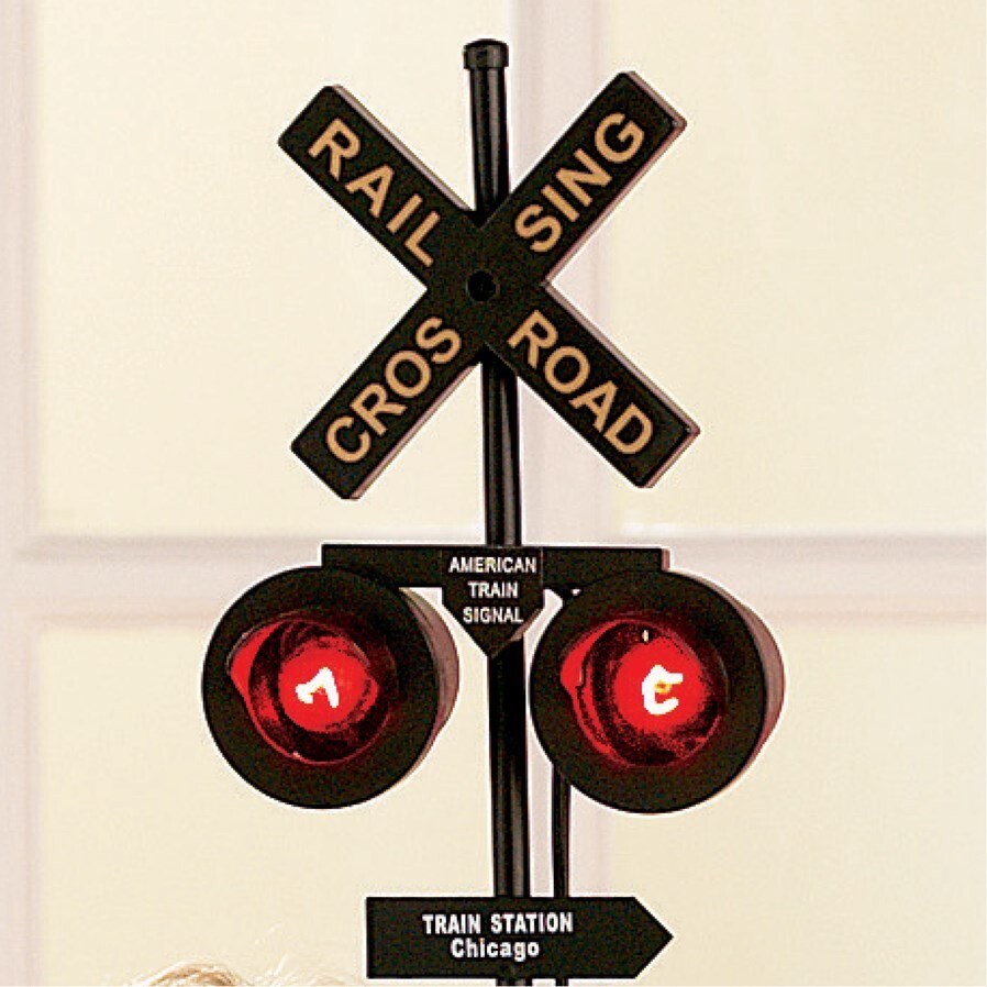 Kids Boys Lighted Train Rail Road Crossing Stand Up Coin Bank 54"H ...