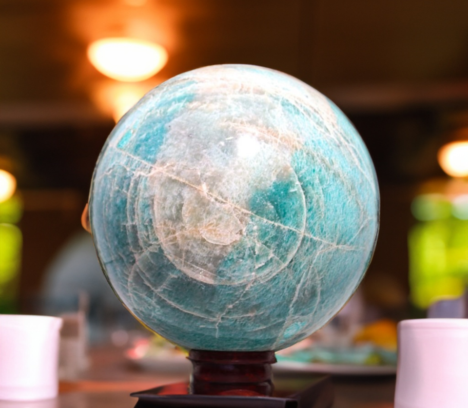 230MM Aqua Amazonite Crystal Healing Chakra Energy Metaphysical ...