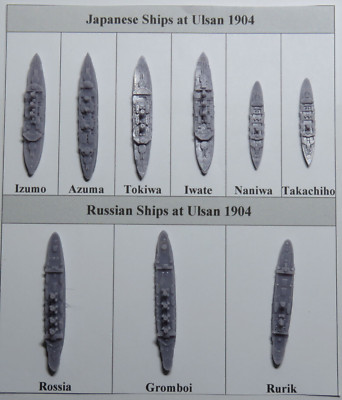 1:3000 Battle of Ulsan Ships 1904, All 9 ships, Russo-Japanese War ...