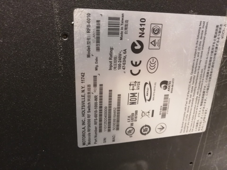 1X MOTOROLA RFS6000 Series RF WIRELESS LAN Switch RFS-6010-1000-WR | eBay