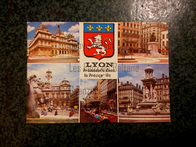 LYON MULTIVUES PROMENADE DANS LA PRESQU'ILE 69 carte postale postcard ...