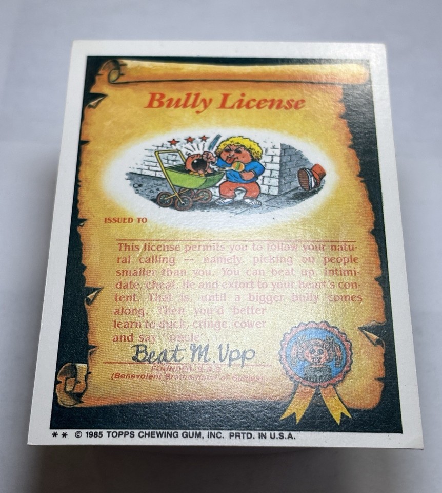 1985 Topps Garbage Pail Kids GPK - Series 2 #72b BRAINY BRIAN (EX) SEE ...