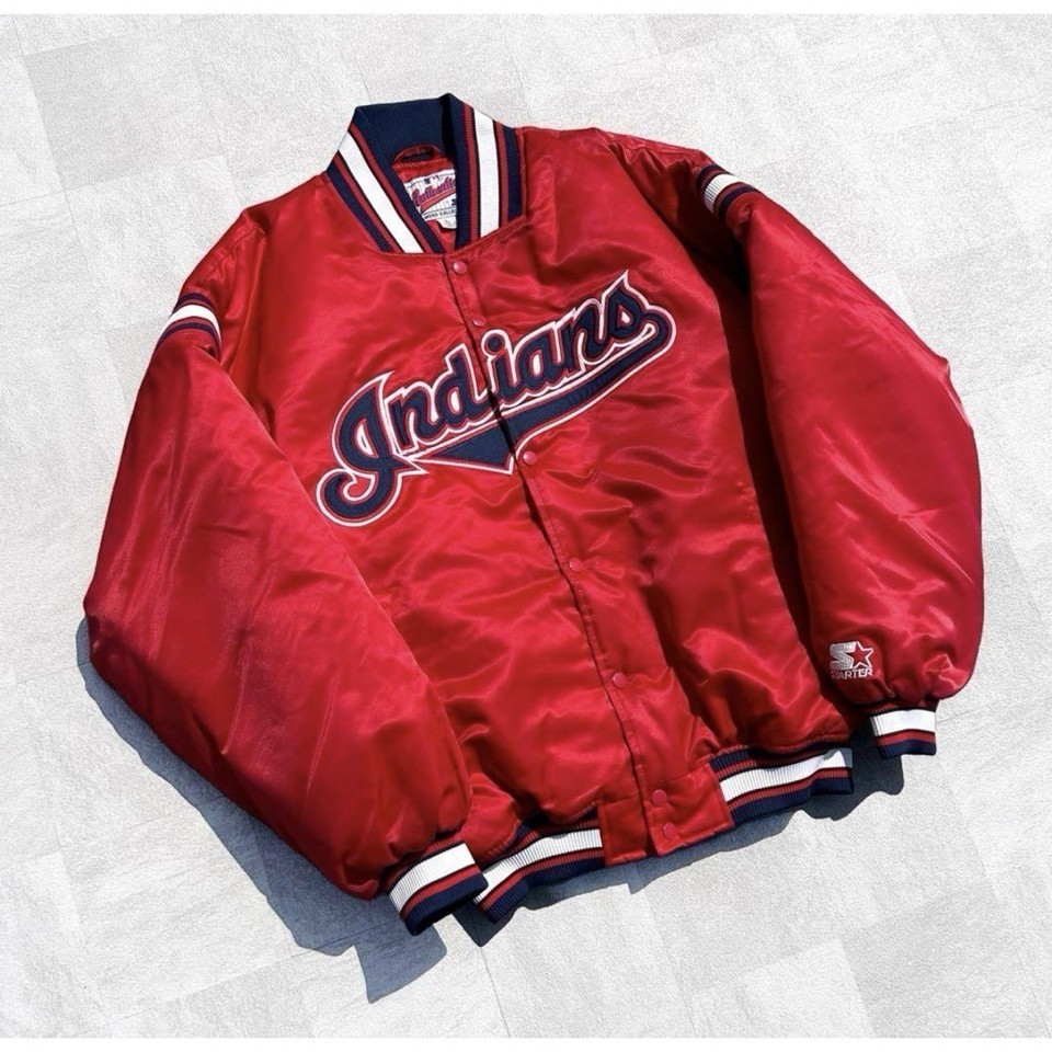 90S Starter Mlb Indians Embroidery Logo Varsity Jacket No.tr620 | eBay