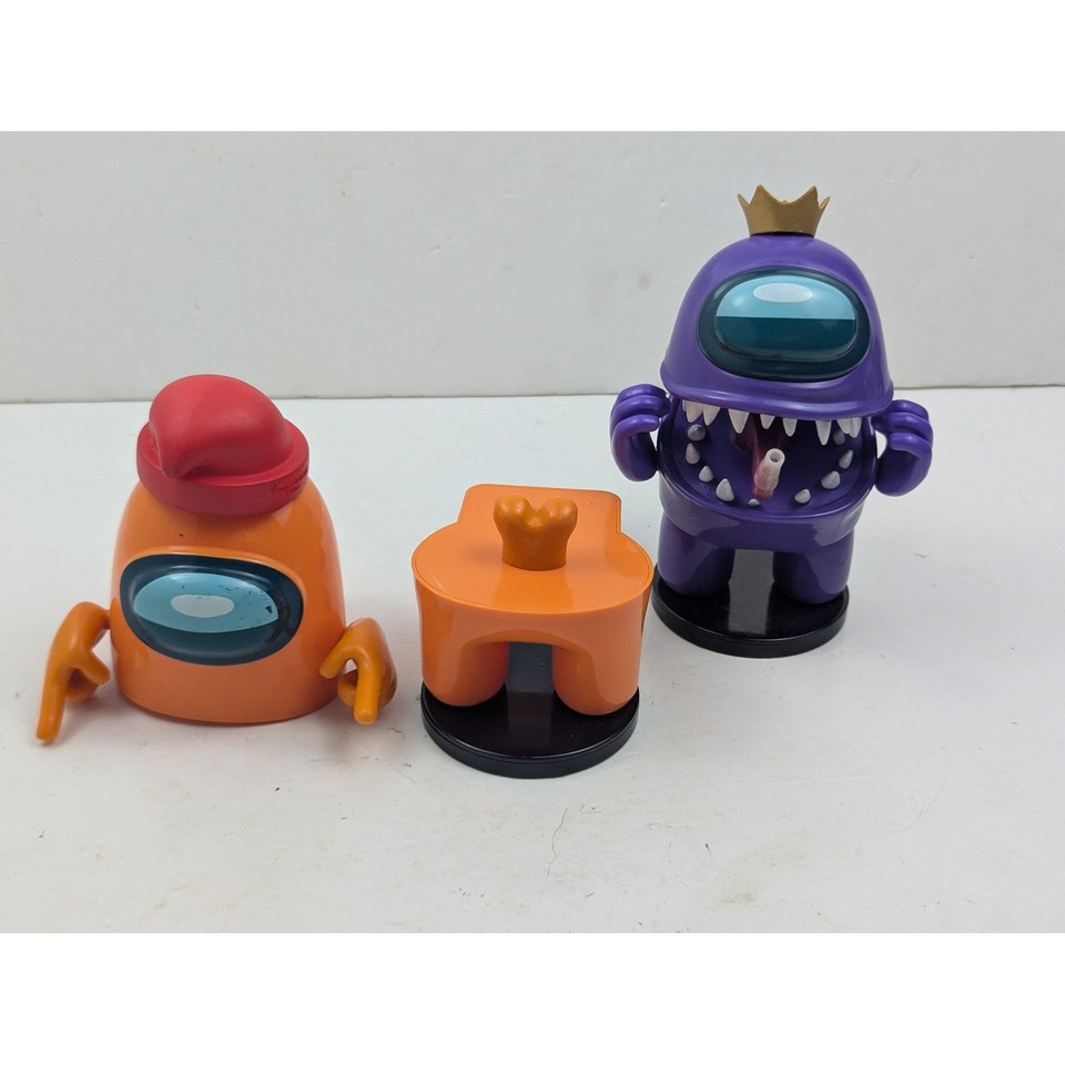 Among Us Figures Orange Crewmate and Purple Imposter Character Toy Set ...