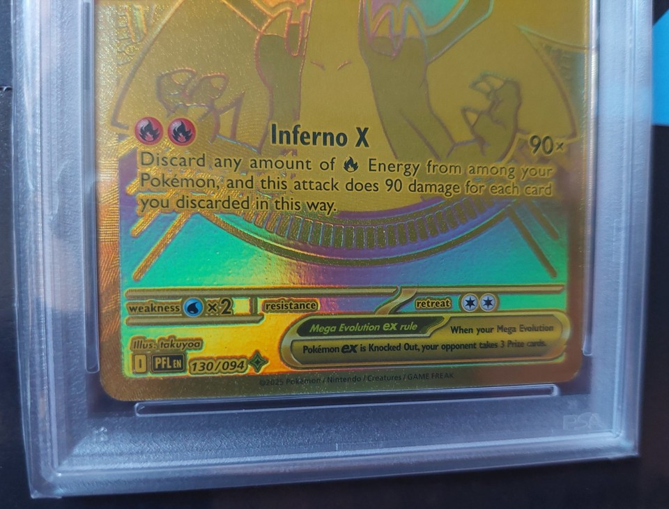 Mega Charizard X ex Gold Phantasmal Flames 130/94 Mega Hyper Rare Card ...