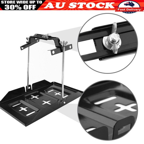 342 x 200mm Universal Car Battery Tray Clamp Bracket Metal Hold Large ...