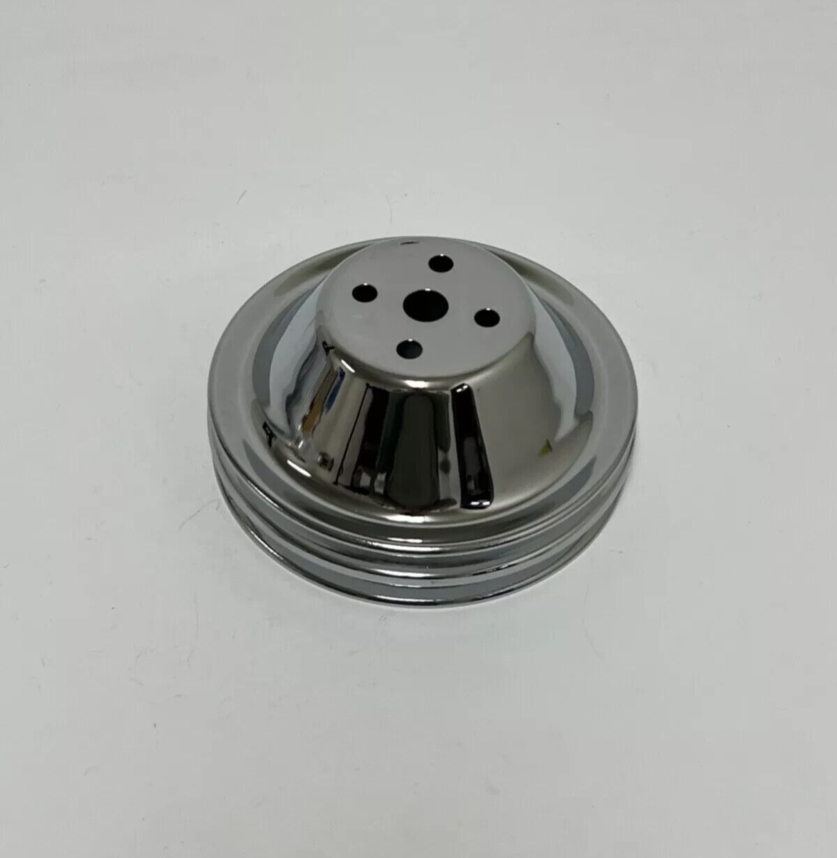 Small Block Chevy CHROME Short Aluminum Water Pump + 2 Groove Chrome ...