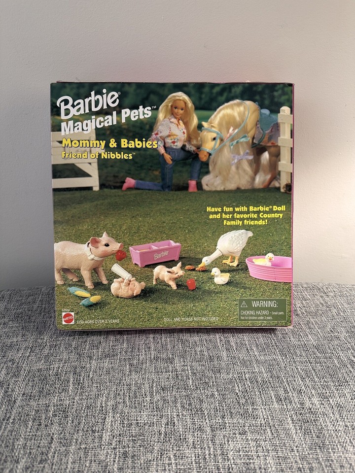 RARE Vintage Barbie Magical Pets Mommy & Babies 1997 Pigs Goose Farm ...